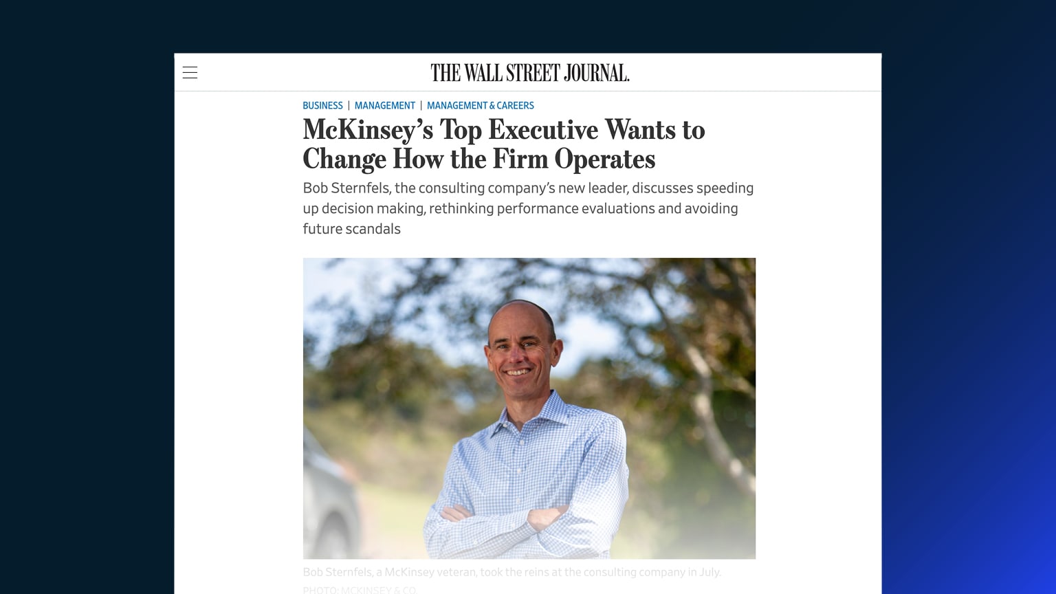 Bob Sternfels in the Wall Street Journal: How do you move from “proving ...