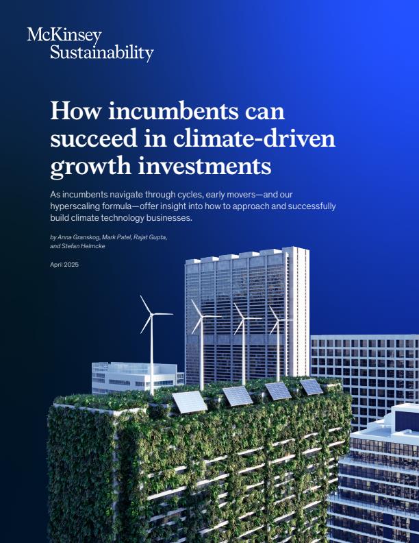 Net zero: climate-driven investments rise | McKinsey
